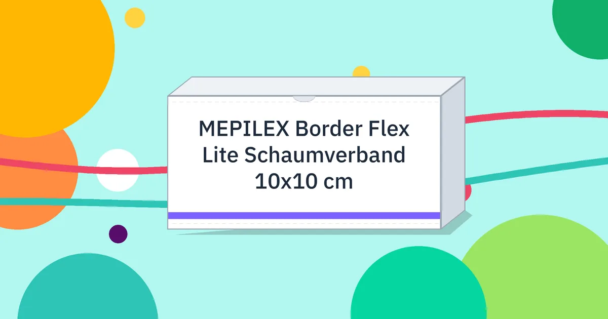 Symbolbild: Packung mit der Aufschrift MEPILEX Border Flex Lite Schaumverband 10x10 cm (PZN 18719329) – Verfügbarkeit und Bezug in Apotheken in Frankfurt am Main
