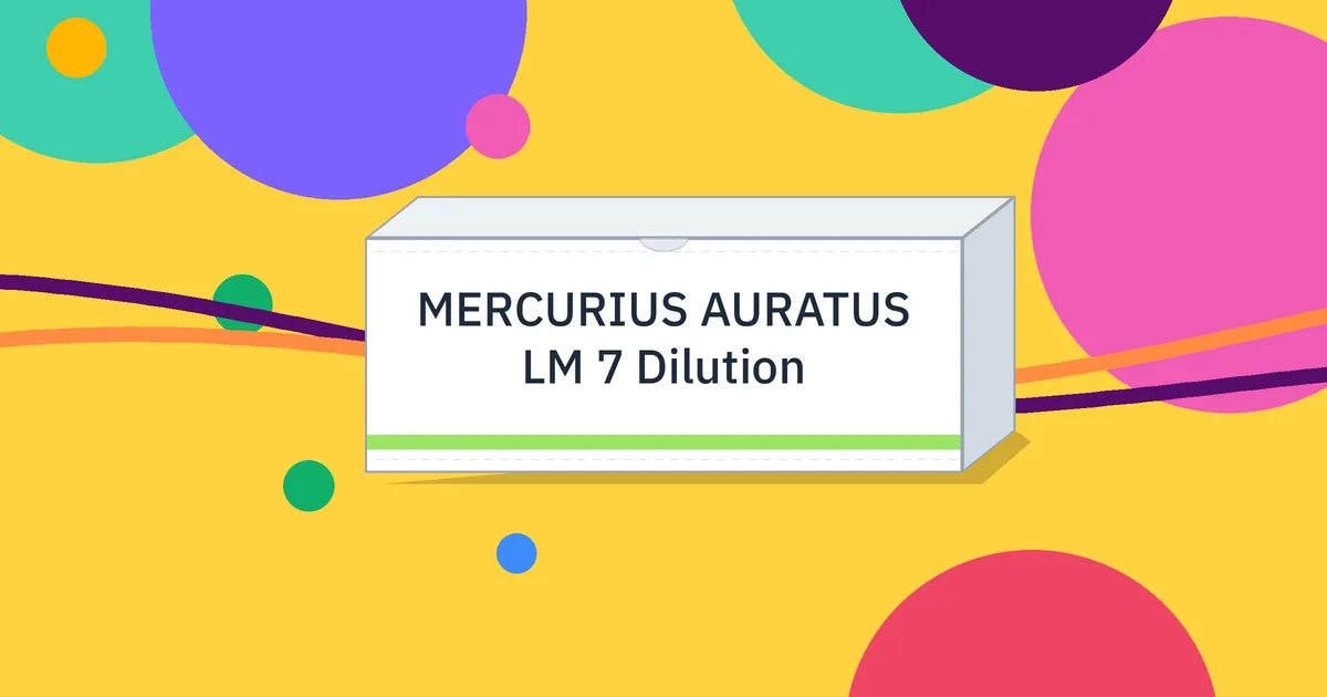 Symbolbild: Packung mit der Aufschrift MERCURIUS AURATUS LM 7 Dilution (PZN 12948187) – Verfügbarkeit und Bezug in Apotheken in Frankfurt am Main