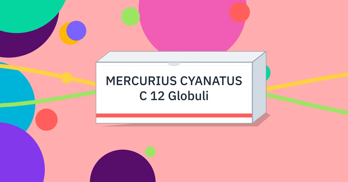 Symbolbild: Packung mit der Aufschrift MERCURIUS CYANATUS C 12 Globuli (PZN 19718929) – Verfügbarkeit und Bezug in Apotheken in Frankfurt am Main