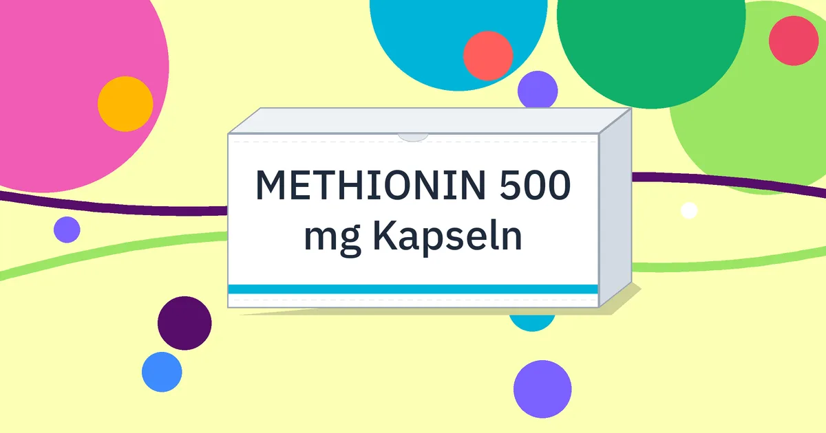 Symbolbild: Packung mit der Aufschrift METHIONIN 500 mg Kapseln (PZN 18792415) – Verfügbarkeit und Bezug in Apotheken in Frankfurt am Main