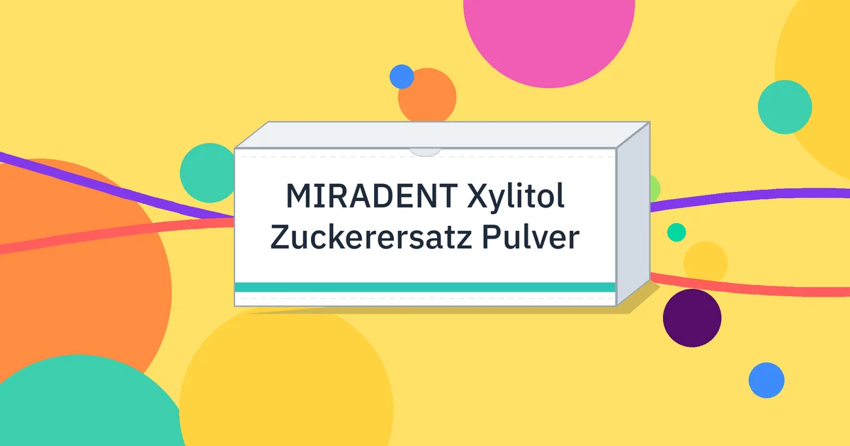 Symbolbild: Packung mit der Aufschrift MIRADENT Xylitol Zuckerersatz Pulver (PZN 05968290) – Verfügbarkeit und Bezug in Apotheken in Frankfurt am Main