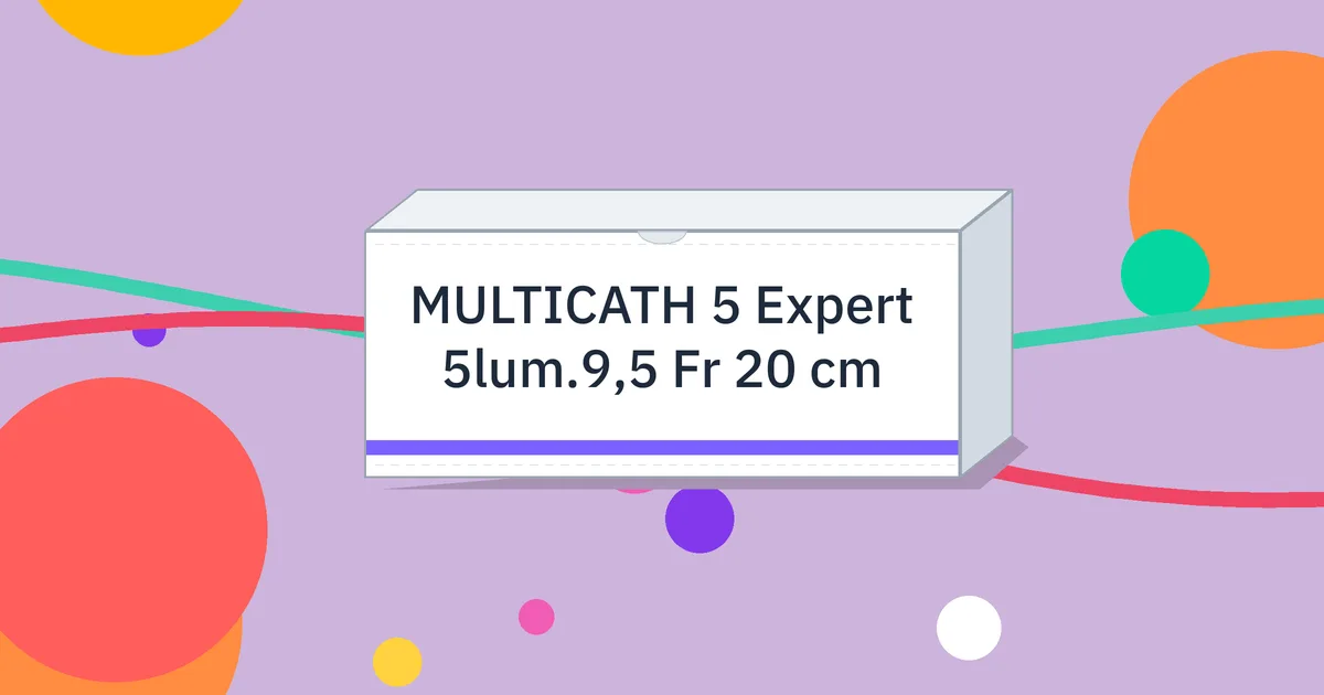 Symbolbild: Packung mit der Aufschrift MULTICATH 5 Expert 5lum.9,5 Fr 20 cm (PZN 09446602) – Verfügbarkeit und Bezug in Apotheken in Frankfurt am Main