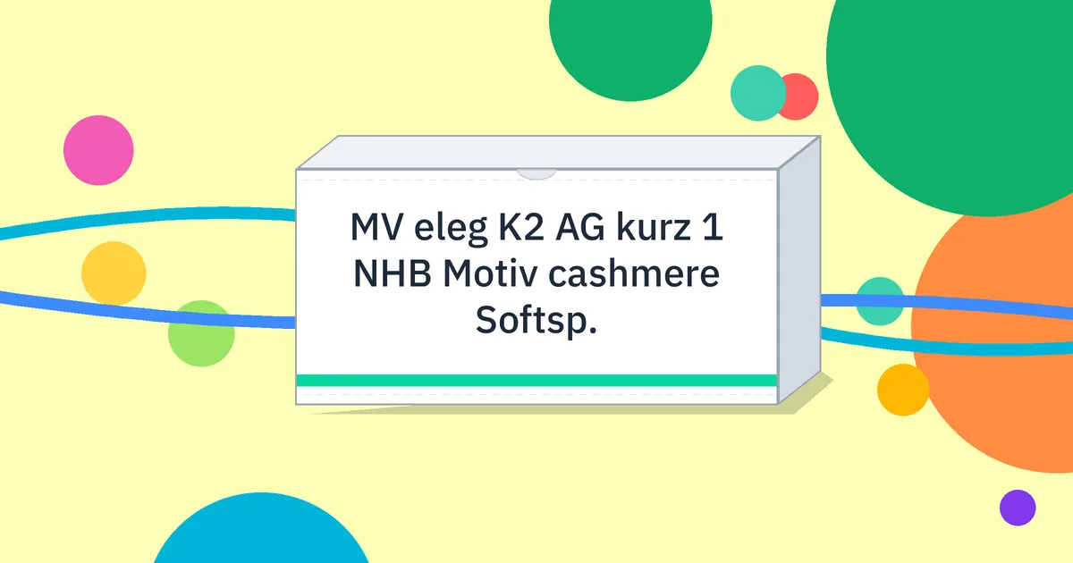 Symbolbild: Packung mit der Aufschrift MV eleg K2 AG kurz 1 NHB Motiv cashmere Softsp. (PZN 15707656) – Verfügbarkeit und Bezug in Apotheken in Frankfurt am Main
