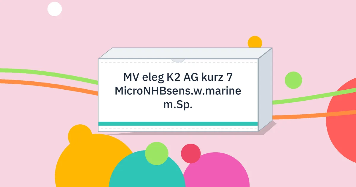 Symbolbild: Packung mit der Aufschrift MV eleg K2 AG kurz 7 MicroNHBsens.w.marine m.Sp. (PZN 15711853) – Verfügbarkeit und Bezug in Apotheken in Frankfurt am Main
