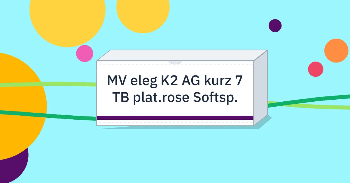 Symbolbild: Packung mit der Aufschrift MV eleg K2 AG kurz 7 TB plat.rose Softsp. (PZN 14696548) – Verfügbarkeit und Bezug in Apotheken in Frankfurt am Main