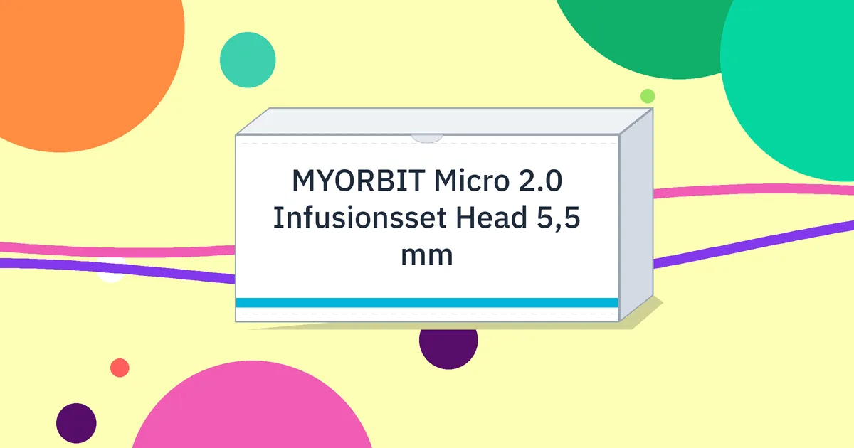 Symbolbild: Packung mit der Aufschrift MYORBIT Micro 2.0 Infusionsset Head 5,5 mm (PZN 20294699) – Verfügbarkeit und Bezug in Apotheken in Frankfurt am Main