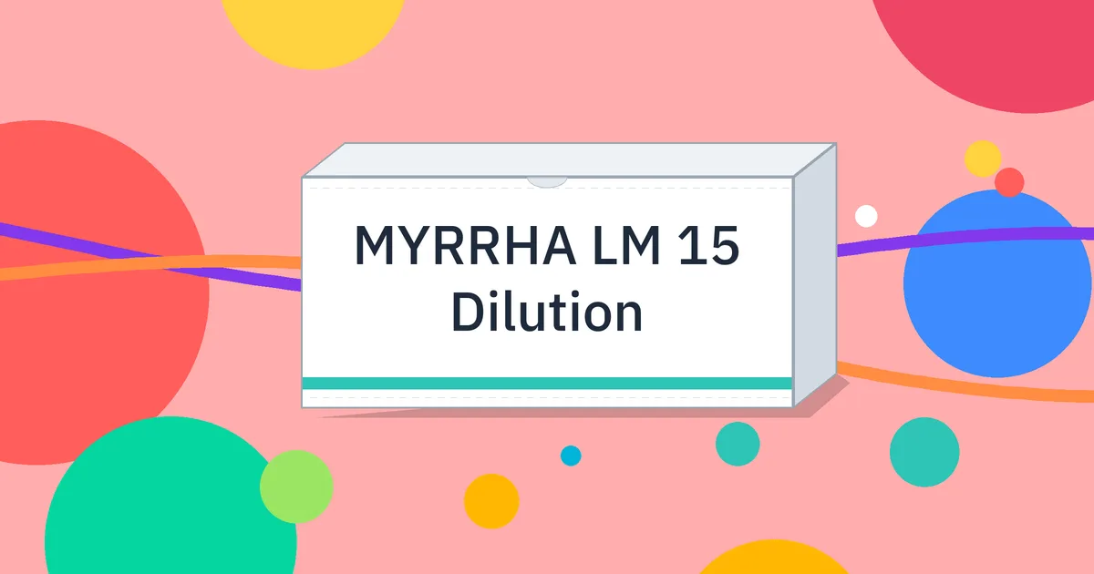 Symbolbild: Packung mit der Aufschrift MYRRHA LM 15 Dilution (PZN 12957619) – Verfügbarkeit und Bezug in Apotheken in Frankfurt am Main