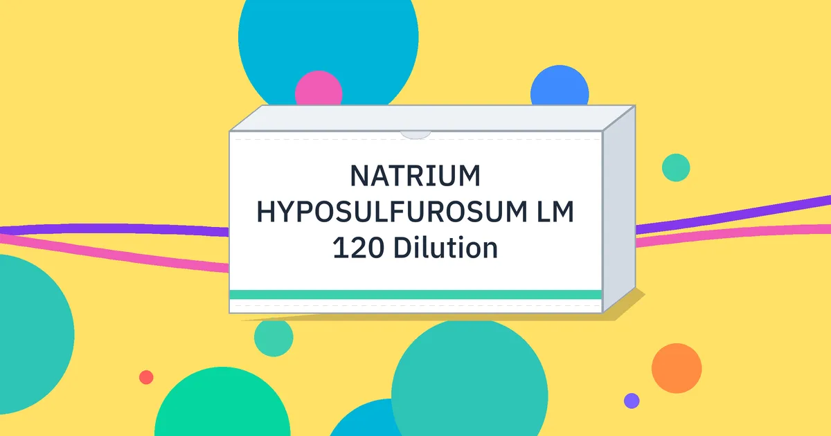 Symbolbild: Packung mit der Aufschrift NATRIUM HYPOSULFUROSUM LM 120 Dilution (PZN 12964200) – Verfügbarkeit und Bezug in Apotheken in Frankfurt am Main