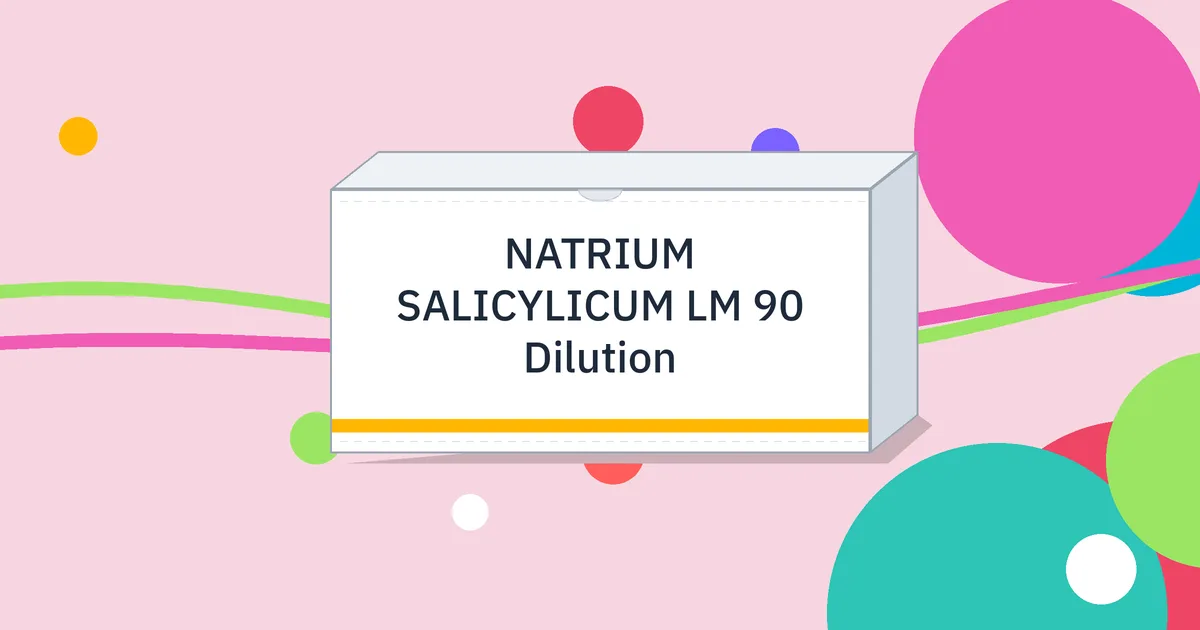 Symbolbild: Packung mit der Aufschrift NATRIUM SALICYLICUM LM 90 Dilution (PZN 12966699) – Verfügbarkeit und Bezug in Apotheken in Frankfurt am Main