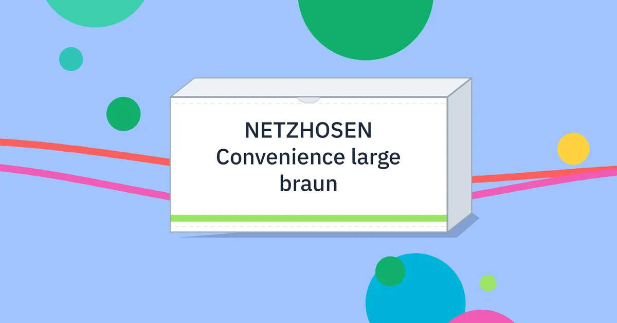 Symbolbild: Packung mit der Aufschrift NETZHOSEN Convenience large braun (PZN 02032079) – Verfügbarkeit und Bezug in Apotheken in Frankfurt am Main