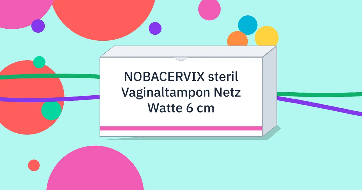 Symbolbild: Packung mit der Aufschrift NOBACERVIX steril Vaginaltampon Netz Watte 6 cm (PZN 16027679) – Verfügbarkeit und Bezug in Apotheken in Frankfurt am Main