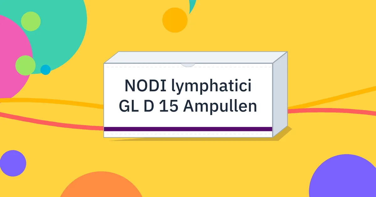 Symbolbild: Packung mit der Aufschrift NODI lymphatici GL D 15 Ampullen (PZN 03354827) – Verfügbarkeit und Bezug in Apotheken in Frankfurt am Main