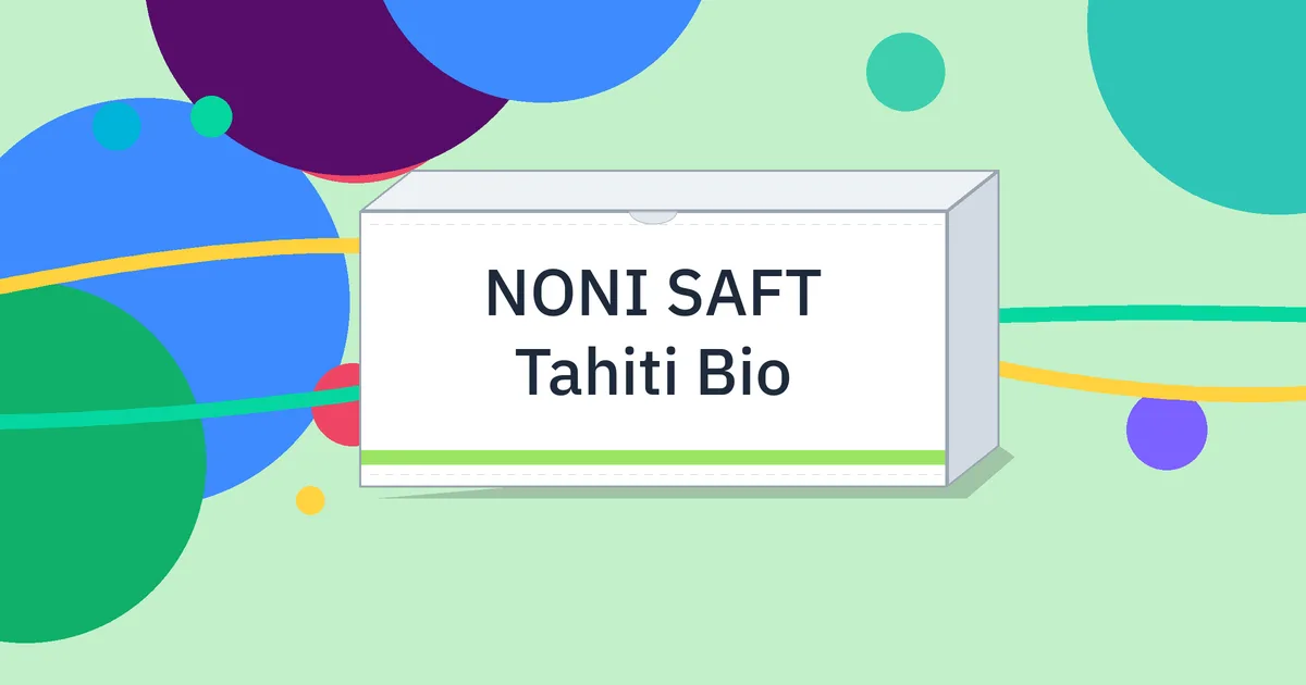 Symbolbild: Packung mit der Aufschrift NONI SAFT Tahiti Bio (PZN 09462469) – Verfügbarkeit und Bezug in Apotheken in Frankfurt am Main