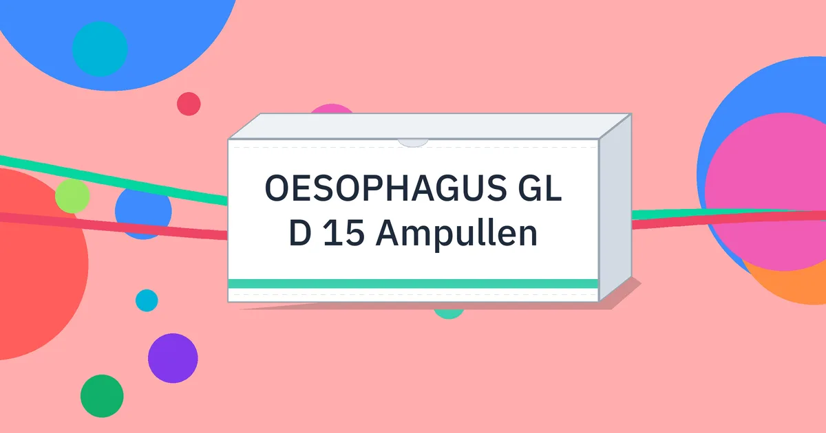 Symbolbild: Packung mit der Aufschrift OESOPHAGUS GL D 15 Ampullen (PZN 02944277) – Verfügbarkeit und Bezug in Apotheken in Frankfurt am Main