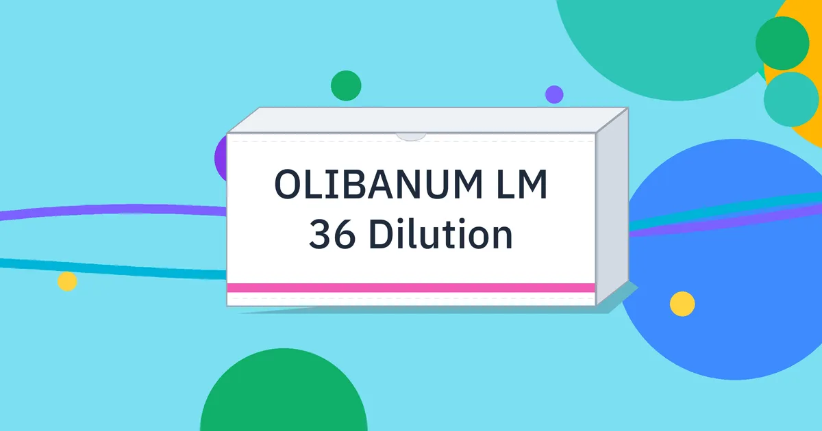 Symbolbild: Packung mit der Aufschrift OLIBANUM LM 36 Dilution (PZN 12971915) – Verfügbarkeit und Bezug in Apotheken in Frankfurt am Main