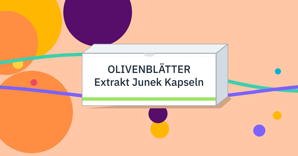 Symbolbild: Packung mit der Aufschrift OLIVENBLÄTTER Extrakt Junek Kapseln (PZN 03542776) – Verfügbarkeit und Bezug in Apotheken in Frankfurt am Main