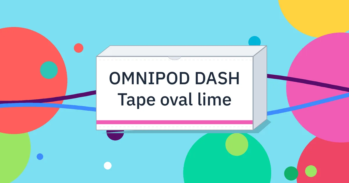 Symbolbild: Packung mit der Aufschrift OMNIPOD DASH Tape oval lime (PZN 18178939) – Verfügbarkeit und Bezug in Apotheken in Frankfurt am Main