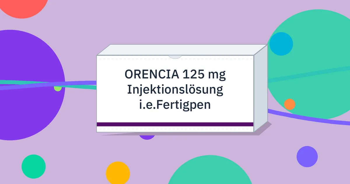 Symbolbild: Packung mit der Aufschrift ORENCIA 125 mg Injektionslösung i.e.Fertigpen (PZN 13981910) – Verfügbarkeit und Bezug in Apotheken in Frankfurt am Main