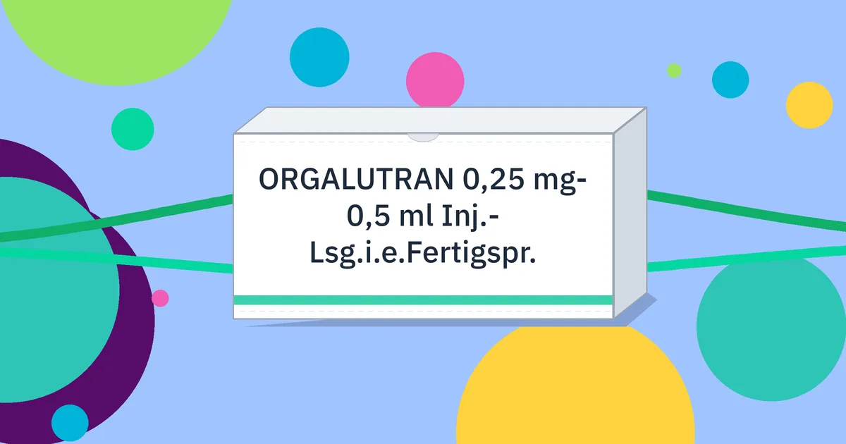 Symbolbild: Packung mit der Aufschrift ORGALUTRAN 0,25 mg-0,5 ml Inj.-Lsg.i.e.Fertigspr. (PZN 10402432) – Verfügbarkeit und Bezug in Apotheken in Frankfurt am Main