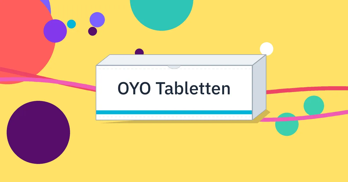 Symbolbild: Packung mit der Aufschrift OYO Tabletten (PZN 03862558) – Verfügbarkeit und Bezug in Apotheken in Frankfurt am Main