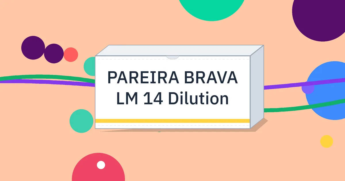 Symbolbild: Packung mit der Aufschrift PAREIRA BRAVA LM 14 Dilution (PZN 13631400) – Verfügbarkeit und Bezug in Apotheken in Frankfurt am Main