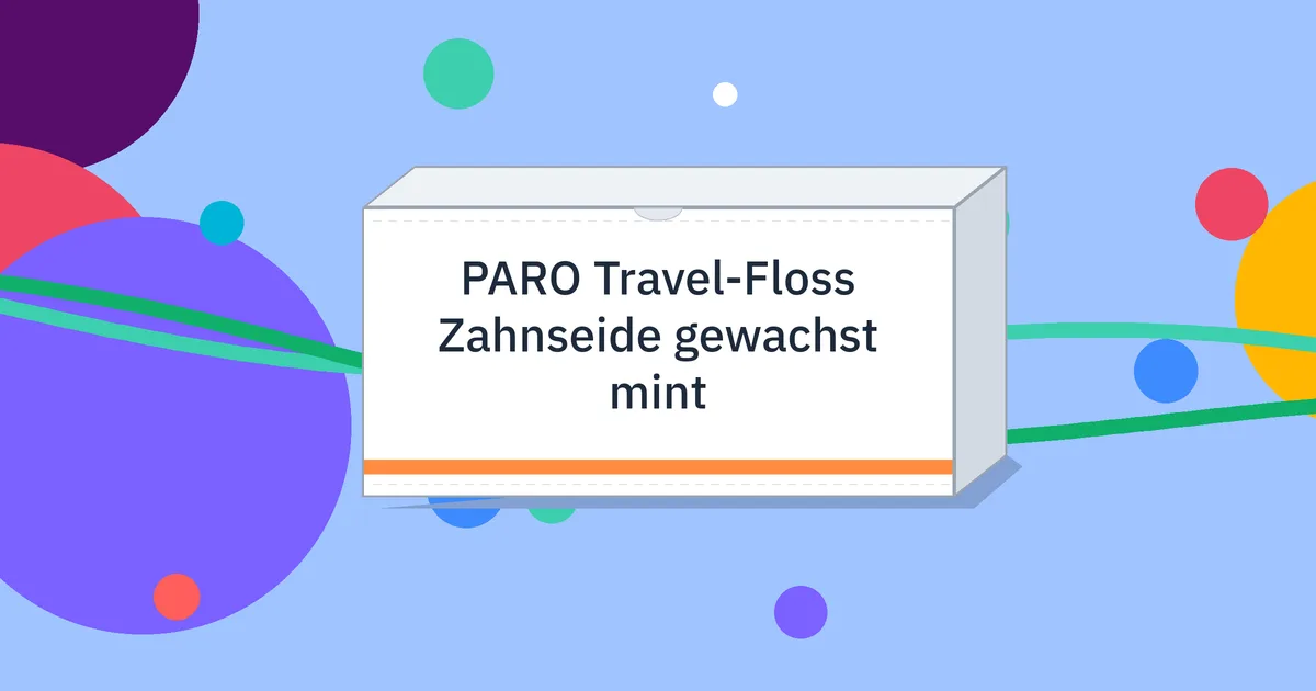 Symbolbild: Packung mit der Aufschrift PARO Travel-Floss Zahnseide gewachst mint (PZN 12552845) – Verfügbarkeit und Bezug in Apotheken in Frankfurt am Main