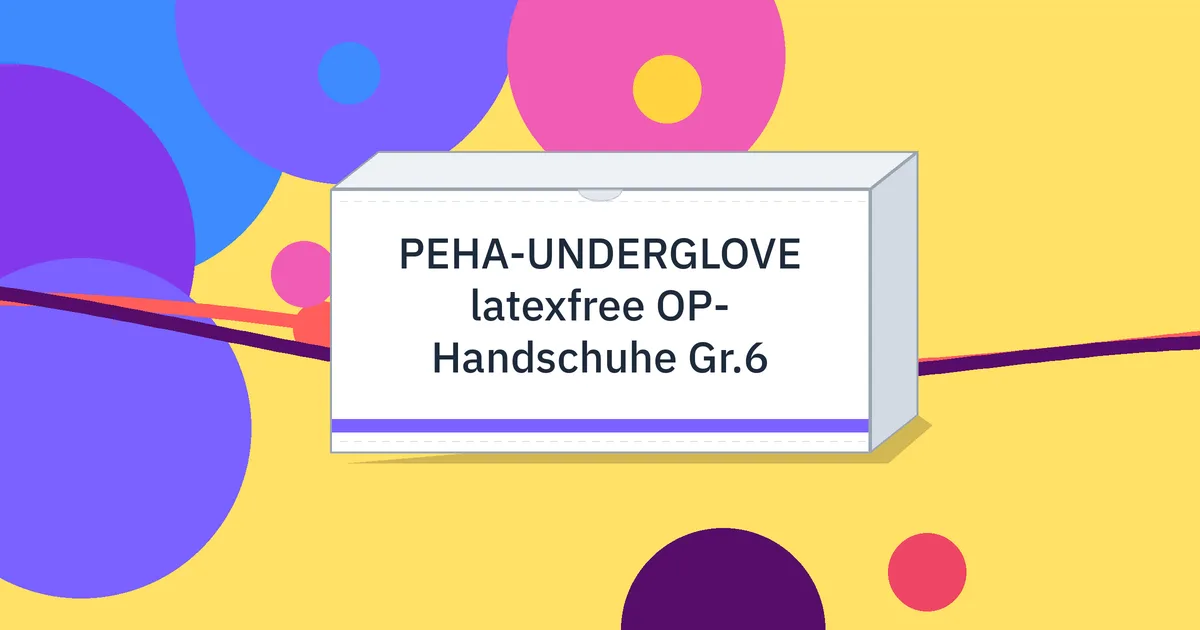 Symbolbild: Packung mit der Aufschrift PEHA-UNDERGLOVE latexfree OP-Handschuhe Gr.6 (PZN 10387744) – Verfügbarkeit und Bezug in Apotheken in Frankfurt am Main