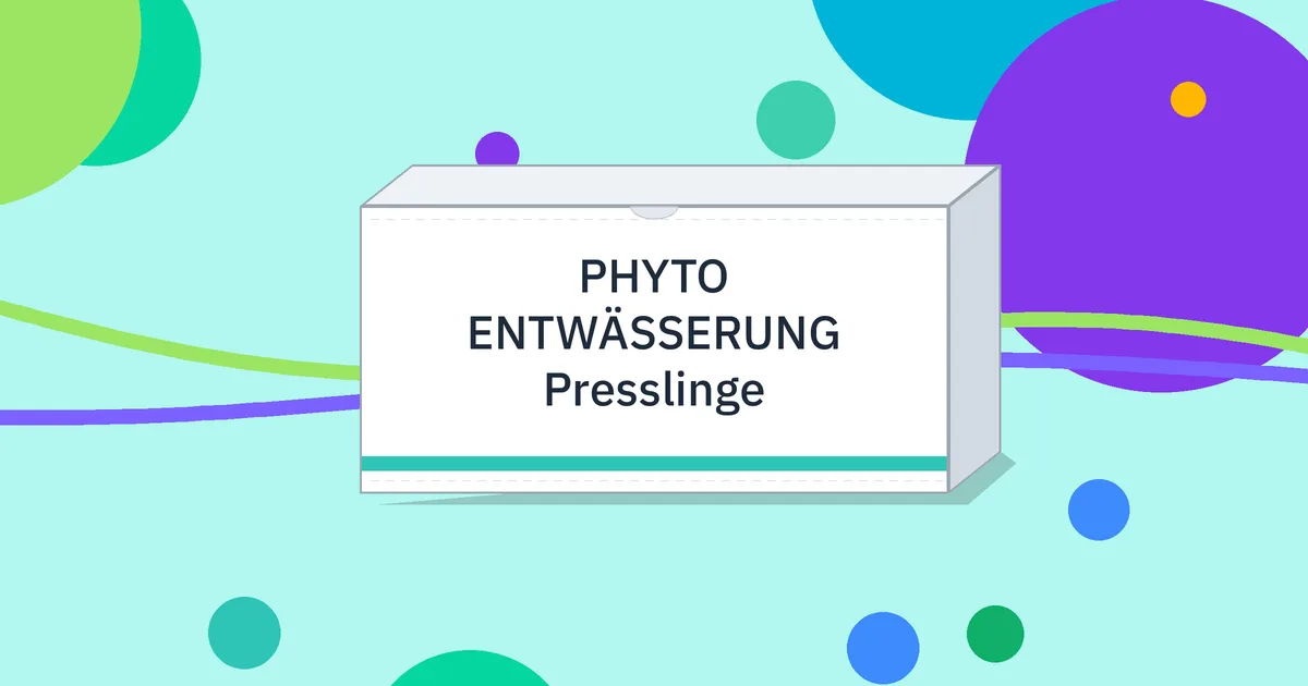 Symbolbild: Packung mit der Aufschrift PHYTO ENTWÄSSERUNG Presslinge (PZN 14040598) – Verfügbarkeit und Bezug in Apotheken in Frankfurt am Main