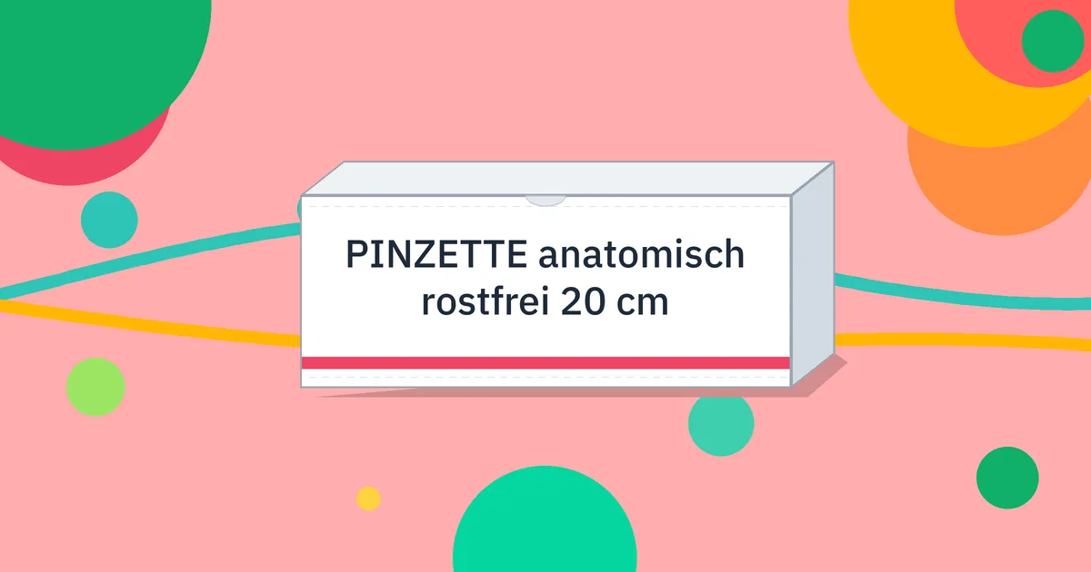 Symbolbild: Packung mit der Aufschrift PINZETTE anatomisch rostfrei 20 cm (PZN 03901896) – Verfügbarkeit und Bezug in Apotheken in Frankfurt am Main