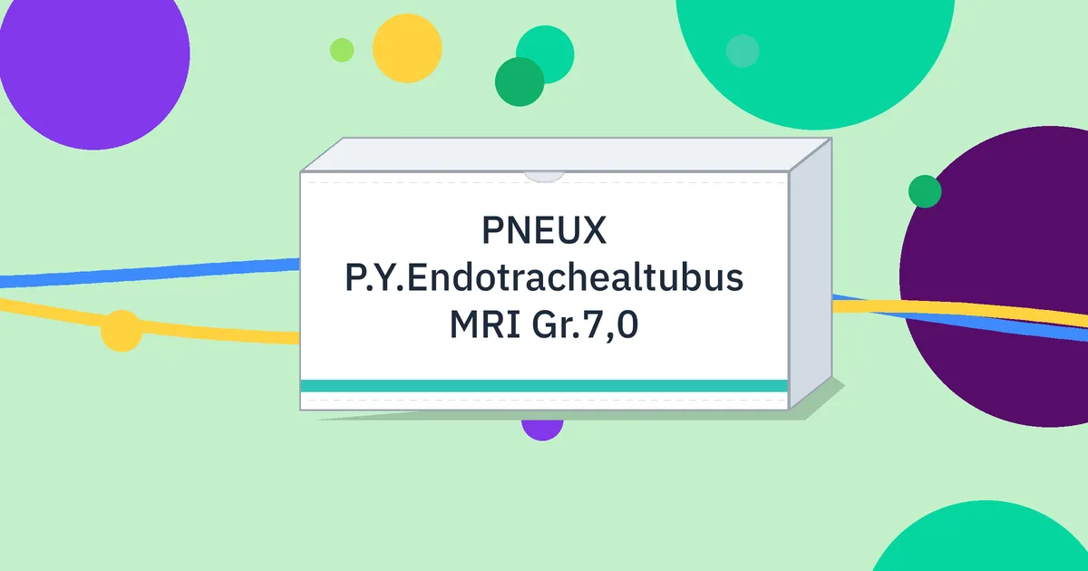 Symbolbild: Packung mit der Aufschrift PNEUX P.Y.Endotrachealtubus MRI Gr.7,0 (PZN 14165779) – Verfügbarkeit und Bezug in Apotheken in Frankfurt am Main