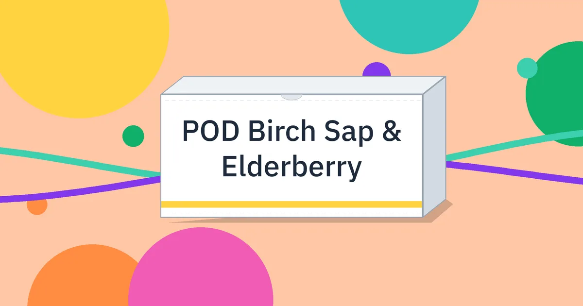 Symbolbild: Packung mit der Aufschrift POD Birch Sap & Elderberry (PZN 18907640) – Verfügbarkeit und Bezug in Apotheken in Frankfurt am Main