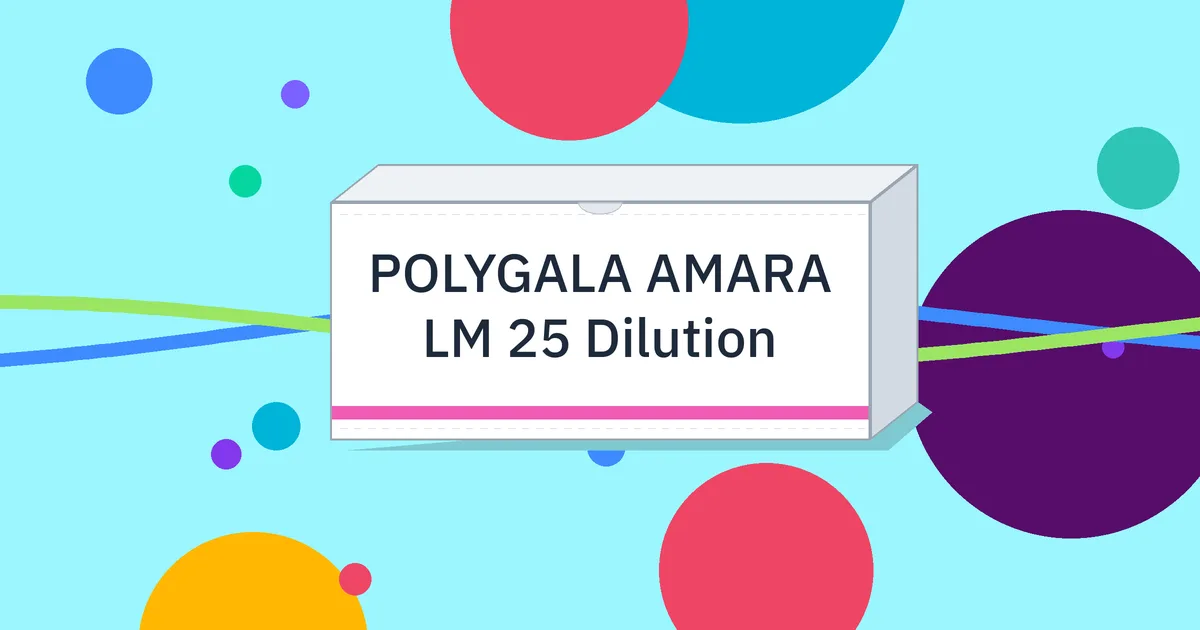 Symbolbild: Packung mit der Aufschrift POLYGALA AMARA LM 25 Dilution (PZN 13661631) – Verfügbarkeit und Bezug in Apotheken in Frankfurt am Main