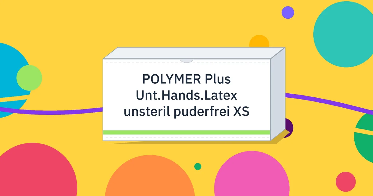 Symbolbild: Packung mit der Aufschrift POLYMER Plus Unt.Hands.Latex unsteril puderfrei XS (PZN 15591797) – Verfügbarkeit und Bezug in Apotheken in Frankfurt am Main
