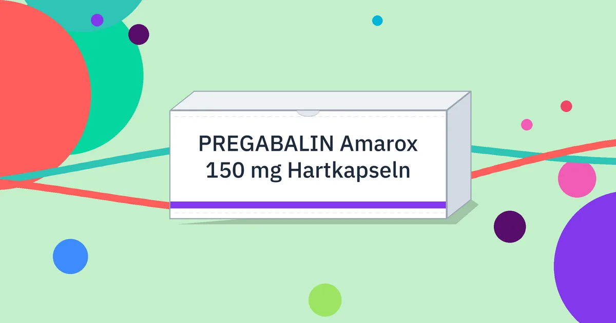 Symbolbild: Packung mit der Aufschrift PREGABALIN Amarox 150 mg Hartkapseln (PZN 16805148) – Verfügbarkeit und Bezug in Apotheken in Frankfurt am Main