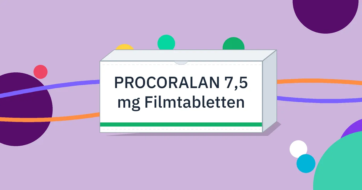 Symbolbild: Packung mit der Aufschrift PROCORALAN 7,5 mg Filmtabletten (PZN 10130850) – Verfügbarkeit und Bezug in Apotheken in Frankfurt am Main