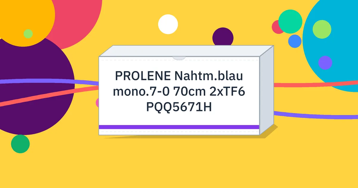 Symbolbild: Packung mit der Aufschrift PROLENE Nahtm.blau mono.7-0 70cm 2xTF6 PQQ5671H (PZN 20855057) – Verfügbarkeit und Bezug in Apotheken in Frankfurt am Main