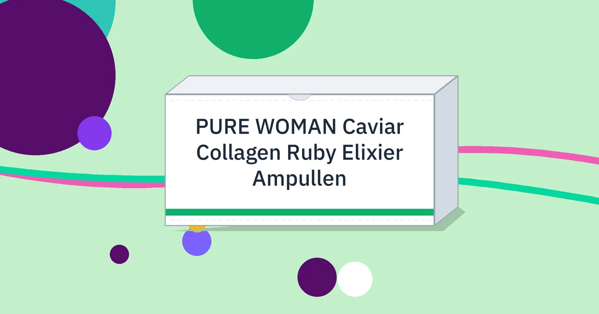 Symbolbild: Packung mit der Aufschrift PURE WOMAN Caviar Collagen Ruby Elixier Ampullen (PZN 12727316) – Verfügbarkeit und Bezug in Apotheken in Frankfurt am Main