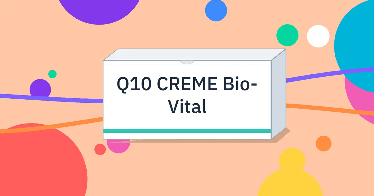 Symbolbild: Packung mit der Aufschrift Q10 CREME Bio-Vital (PZN 15422735) – Verfügbarkeit und Bezug in Apotheken in Frankfurt am Main