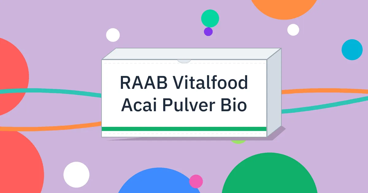 Symbolbild: Packung mit der Aufschrift RAAB Vitalfood Acai Pulver Bio (PZN 19304814) – Verfügbarkeit und Bezug in Apotheken in Frankfurt am Main