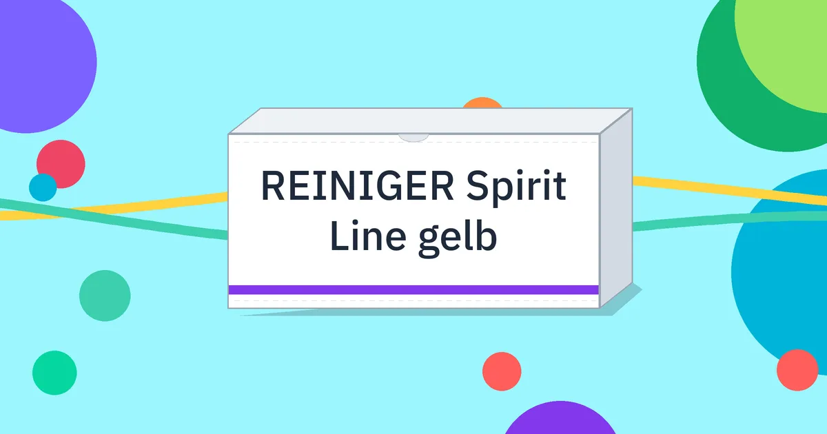 Symbolbild: Packung mit der Aufschrift REINIGER Spirit Line gelb (PZN 01516616) – Verfügbarkeit und Bezug in Apotheken in Frankfurt am Main