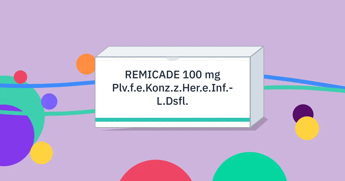 Symbolbild: Packung mit der Aufschrift REMICADE 100 mg Plv.f.e.Konz.z.Her.e.Inf.-L.Dsfl. (PZN 02001653) – Verfügbarkeit und Bezug in Apotheken in Frankfurt am Main