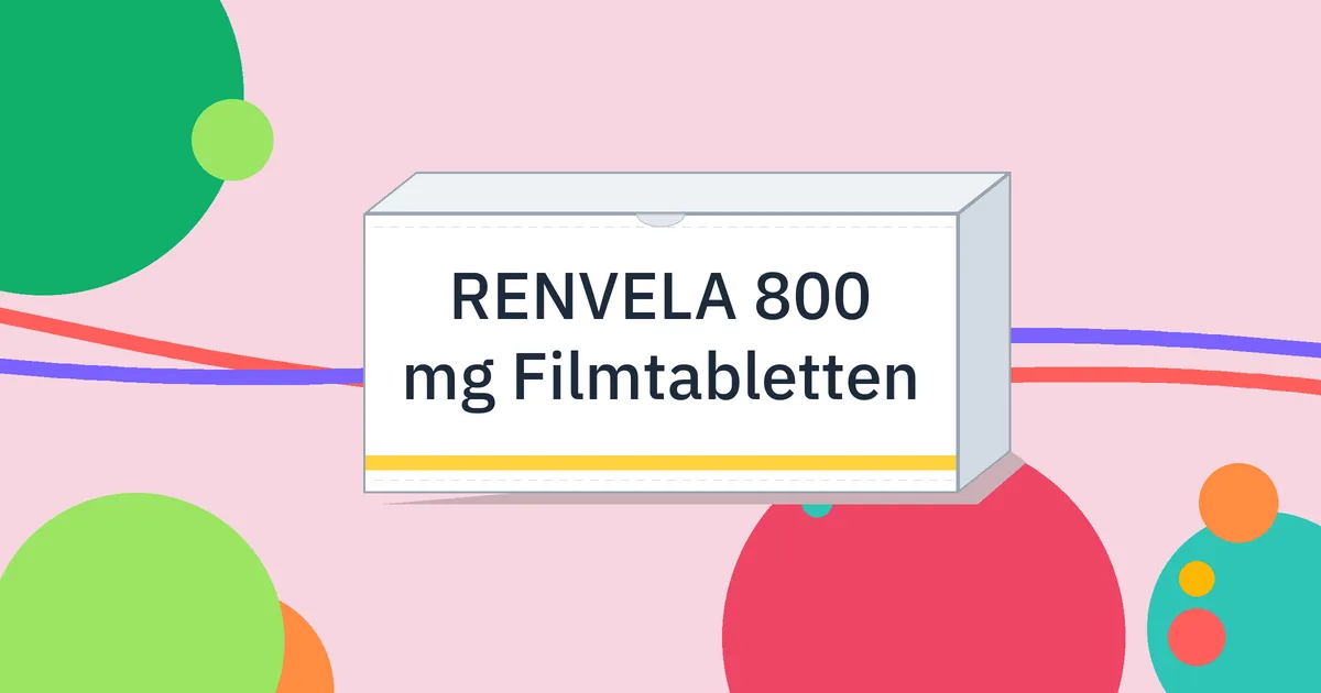 Symbolbild: Packung mit der Aufschrift RENVELA 800 mg Filmtabletten (PZN 15609149) – Verfügbarkeit und Bezug in Apotheken in Frankfurt am Main