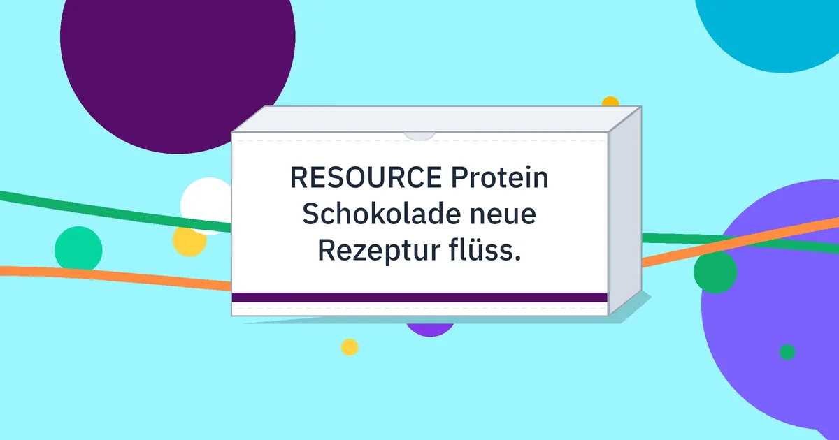Symbolbild: Packung mit der Aufschrift RESOURCE Protein Schokolade neue Rezeptur flüss. (PZN 01744004) – Verfügbarkeit und Bezug in Apotheken in Frankfurt am Main