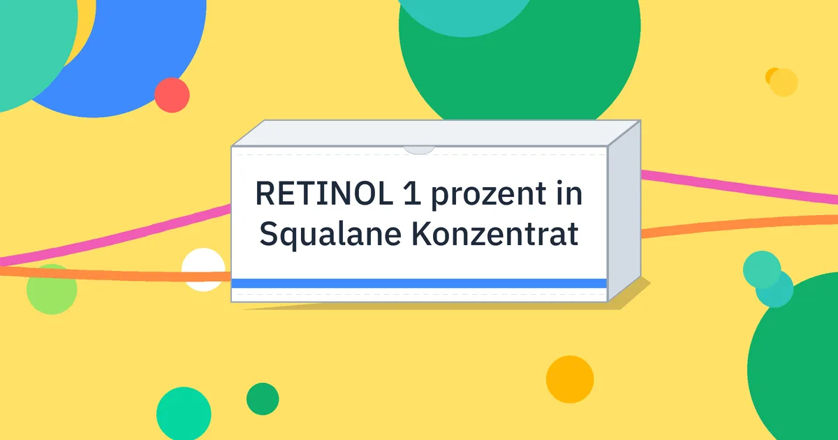 Symbolbild: Packung mit der Aufschrift RETINOL 1 prozent in Squalane Konzentrat (PZN 18892938) – Verfügbarkeit und Bezug in Apotheken in Frankfurt am Main