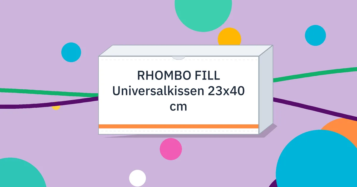 Symbolbild: Packung mit der Aufschrift RHOMBO FILL Universalkissen 23x40 cm (PZN 03947579) – Verfügbarkeit und Bezug in Apotheken in Frankfurt am Main