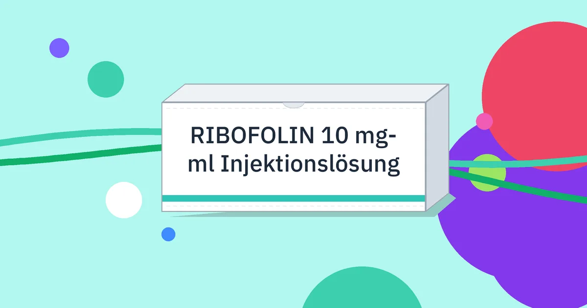 Symbolbild: Packung mit der Aufschrift RIBOFOLIN 10 mg-ml Injektionslösung (PZN 04989864) – Verfügbarkeit und Bezug in Apotheken in Frankfurt am Main