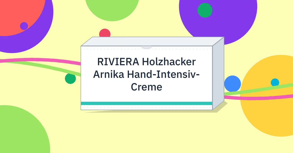 Symbolbild: Packung mit der Aufschrift RIVIERA Holzhacker Arnika Hand-Intensiv-Creme (PZN 19302933) – Verfügbarkeit und Bezug in Apotheken in Frankfurt am Main