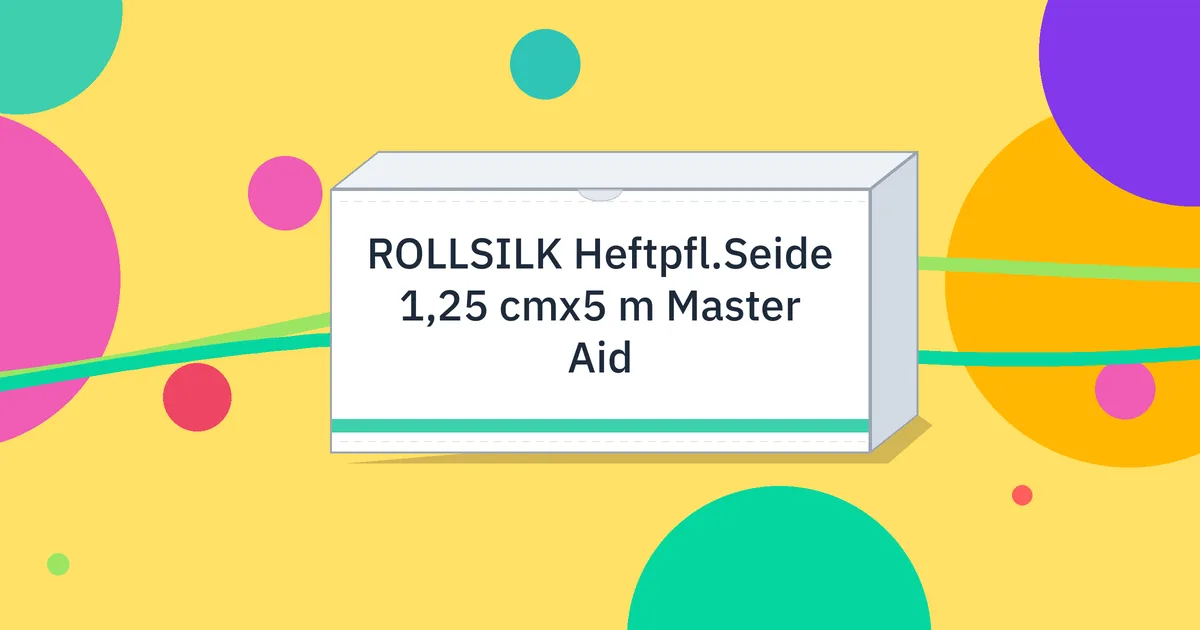 Symbolbild: Packung mit der Aufschrift ROLLSILK Heftpfl.Seide 1,25 cmx5 m Master Aid (PZN 07708305) – Verfügbarkeit und Bezug in Apotheken in Frankfurt am Main