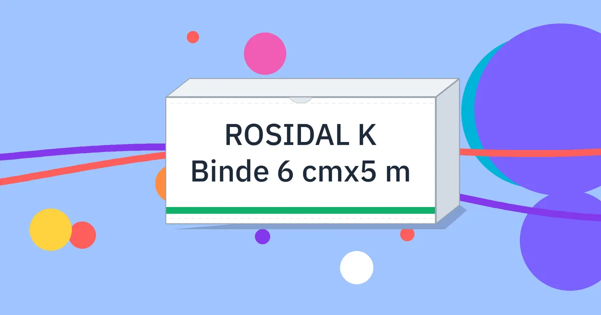 Symbolbild: Packung mit der Aufschrift ROSIDAL K Binde 6 cmx5 m (PZN 06585680) – Verfügbarkeit und Bezug in Apotheken in Frankfurt am Main