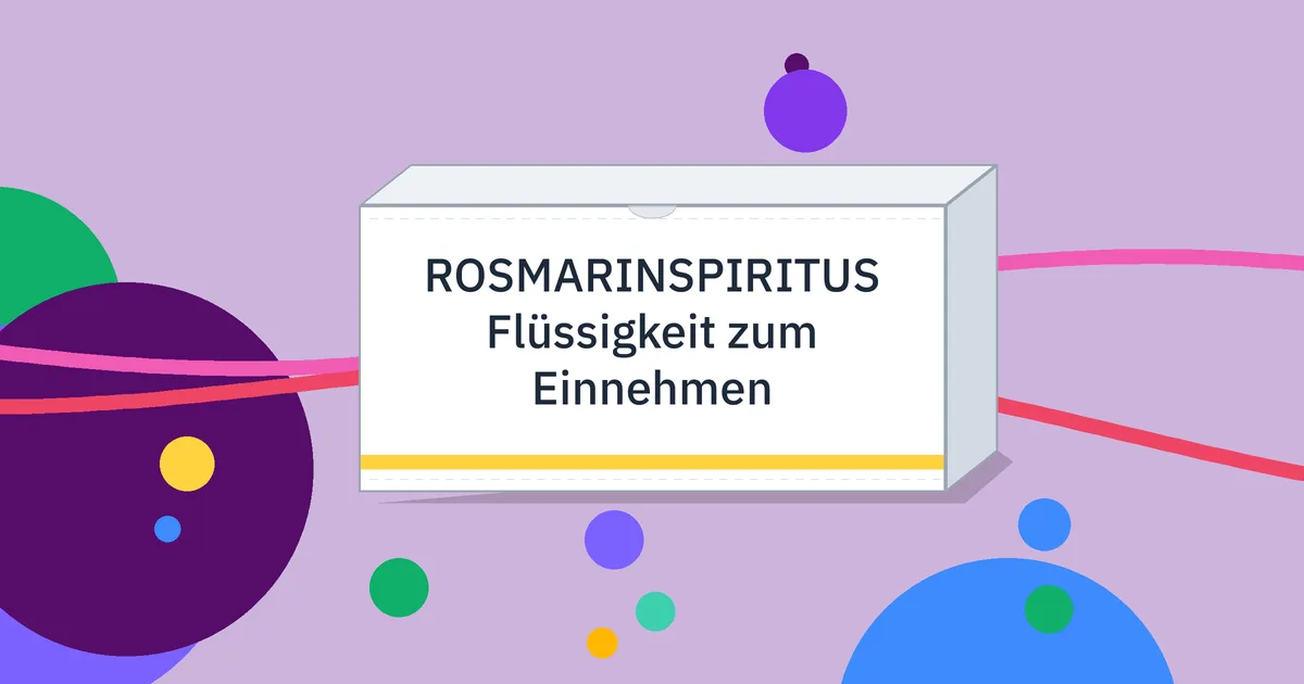 Symbolbild: Packung mit der Aufschrift ROSMARINSPIRITUS Flüssigkeit zum Einnehmen (PZN 15407701) – Verfügbarkeit und Bezug in Apotheken in Frankfurt am Main
